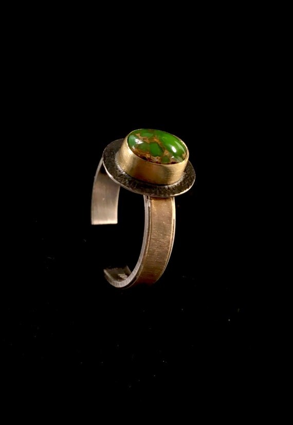 Carico Lake Turquoise Ring Natural Gem Faustite Green