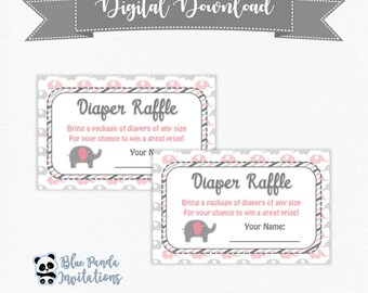 Items similar to Printable DIY Bow Tie Diaper Raffle Invitation Inserts ...
