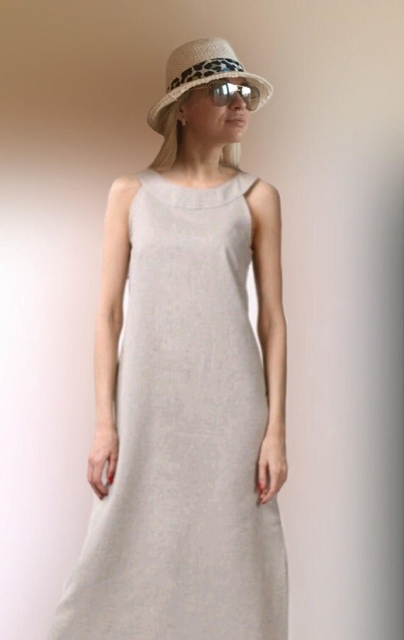 Items similar to linen womens clothing, beach wedding dress, linen ...