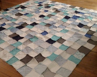 Queen size rag quilt | Etsy