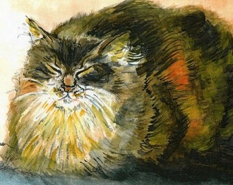 Items similar to Long hair tortoiseshell cat on Etsy