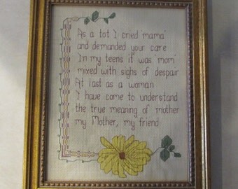 Poem cross stitch | Etsy