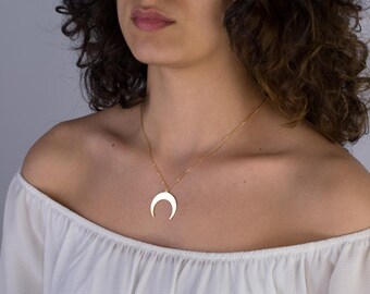 Half moon pendant | Etsy