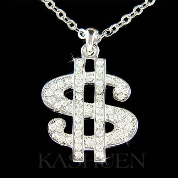 Swarovski Crystal Bling Dollar Sign Symbol Hip Hop Gangster