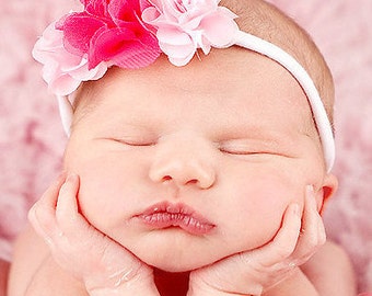 Pink baby headband | Etsy