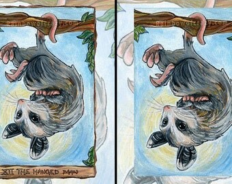 Ferret Art Print White Stoat Hierophant Tarot Card Pet