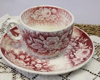 Red transferware | Etsy