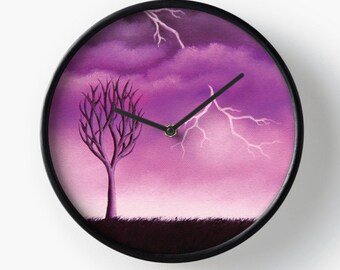 Purple wall clock | Etsy