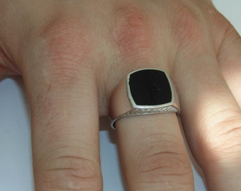 Onyx signet ring | Etsy