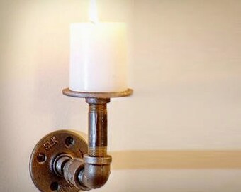 Pipe candle holder | Etsy
