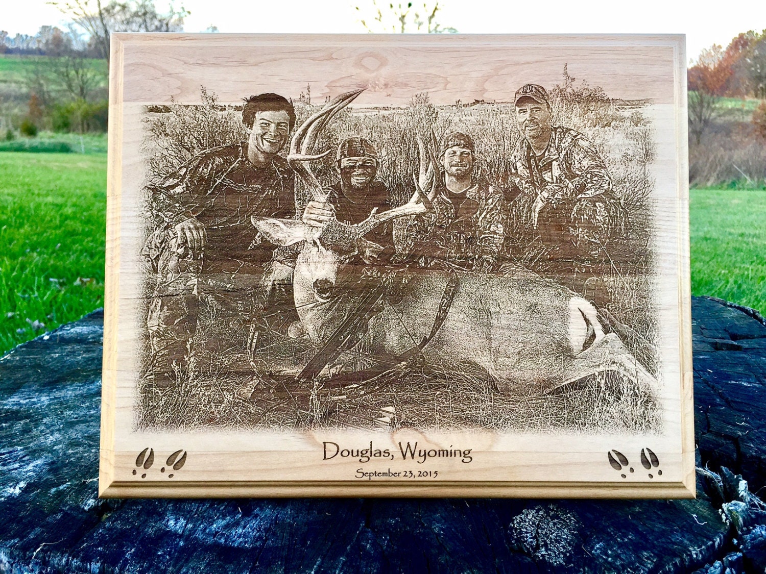 Personalized Laser Engraved Hunting Photo onto Plaque Hunting