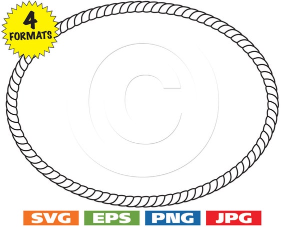 Oval Rope Border Clip Art Image svg cutting file PLUS
