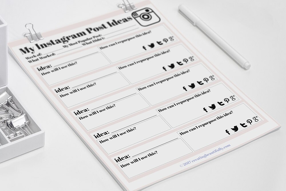 Printable ebook 80 Instagram Post ideas: Especially for