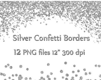 50%SALE Gold Confetti Borders clipart: GLITTER CONFETTI