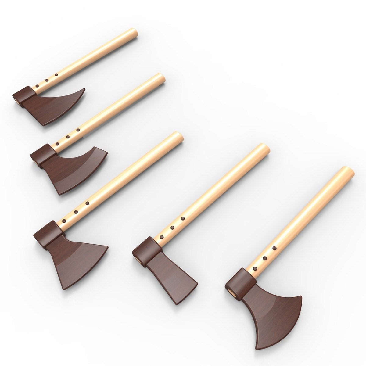 10 in 1. Wooden toy axe plan set for DIY. Woodworking plans.