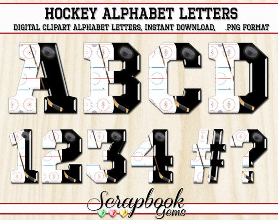 Sports Hockey Letters & Numbers Clipart 42 High Quality PNG