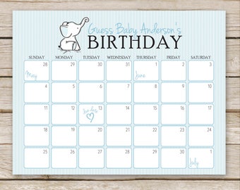 Elephant calendar | Etsy