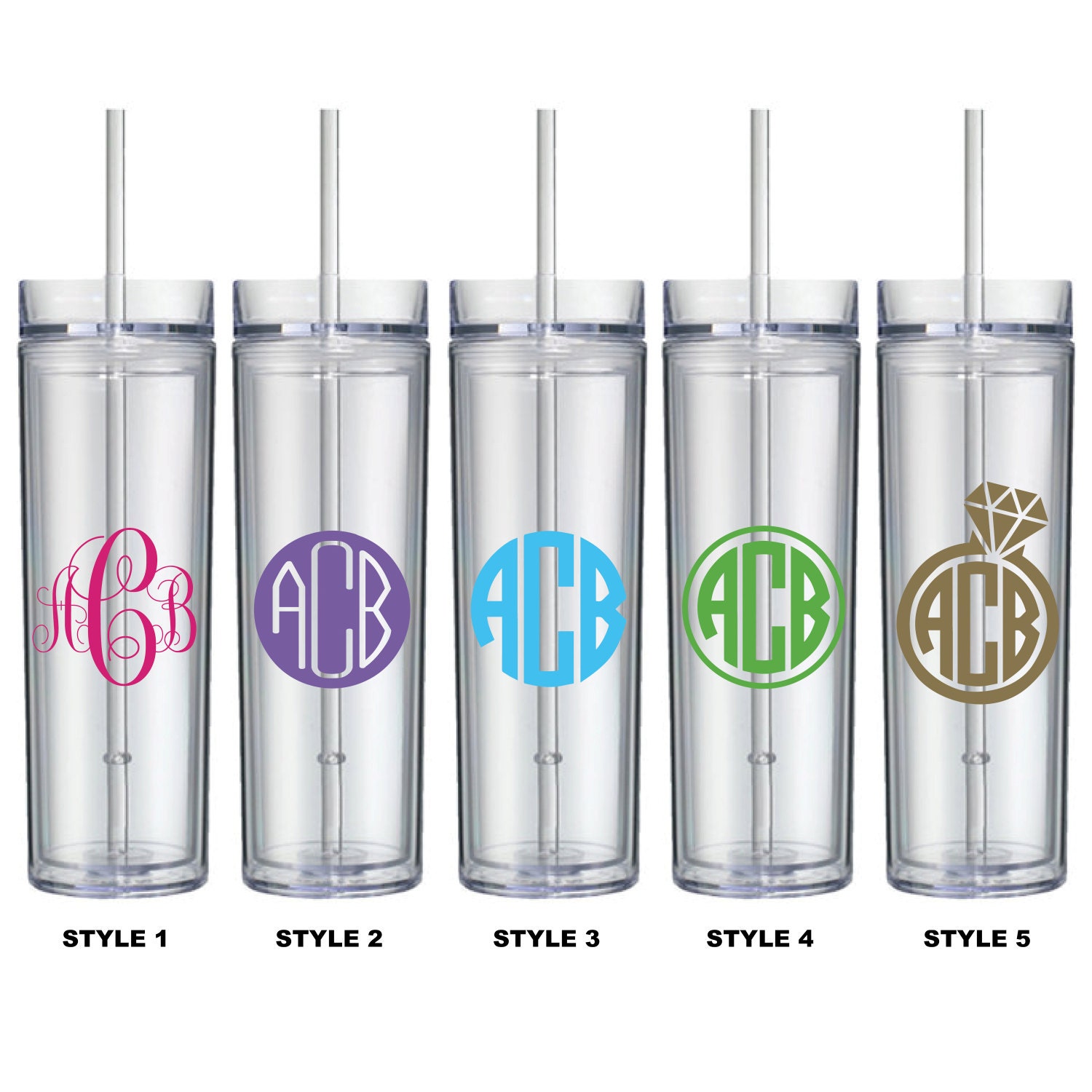 Monogrammed Tumbler Personalized Tumbler Bridesmaid Gift