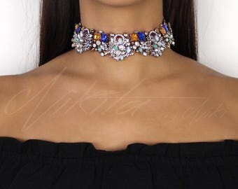 Gold choker necklace | Etsy