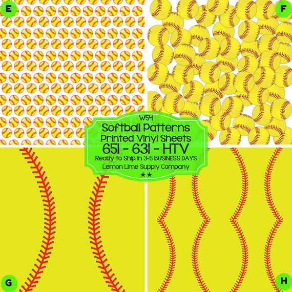 Softball Pattern Vinyl/Printed Heat Transfer Vinyl/Patterned