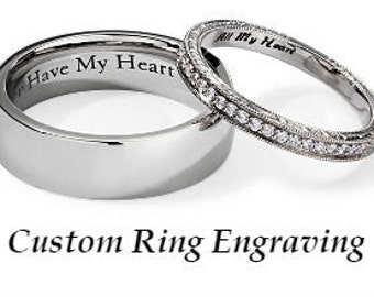 Inside ring engraving in script or block fonts