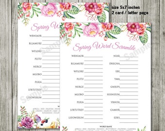 Flower word scramble | Etsy