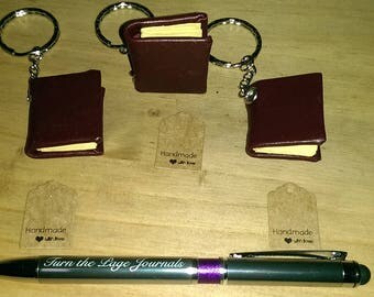 Book Keychain SMALL Book Keyring Personalized Keychain Book
