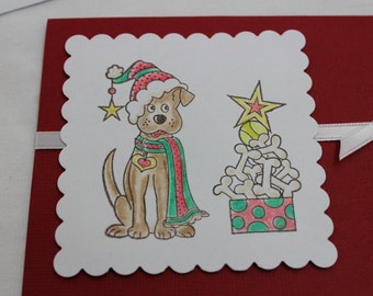 Christmas card dog | Etsy