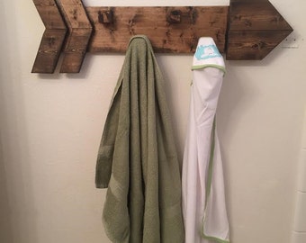 Wood towel rack | Etsy