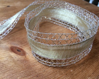 Gold edge ribbon | Etsy