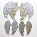Pair of Glitter Silver Golden Angel Wing Applique cloth