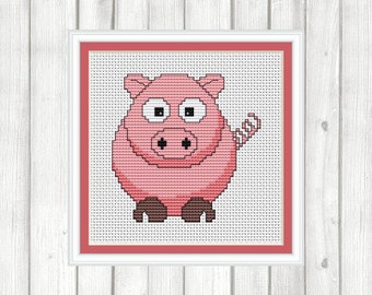 Pig cross stitch | Etsy