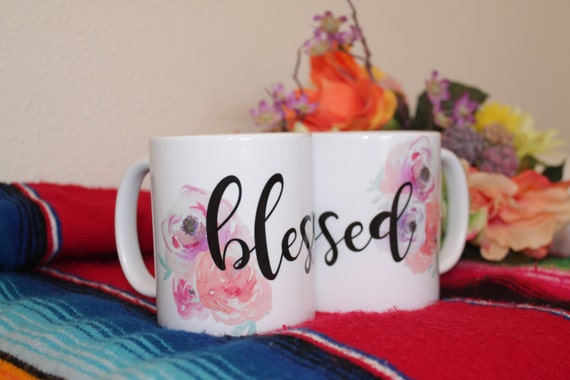 Items similar to Blessed Coffee Mug on Etsy