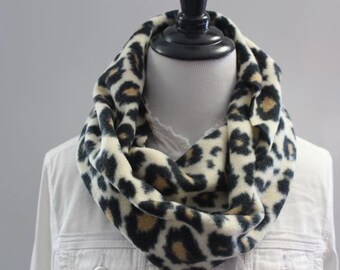 Fleece leopard scarf | Etsy