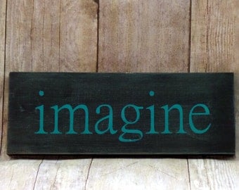 Wood imagine sign | Etsy