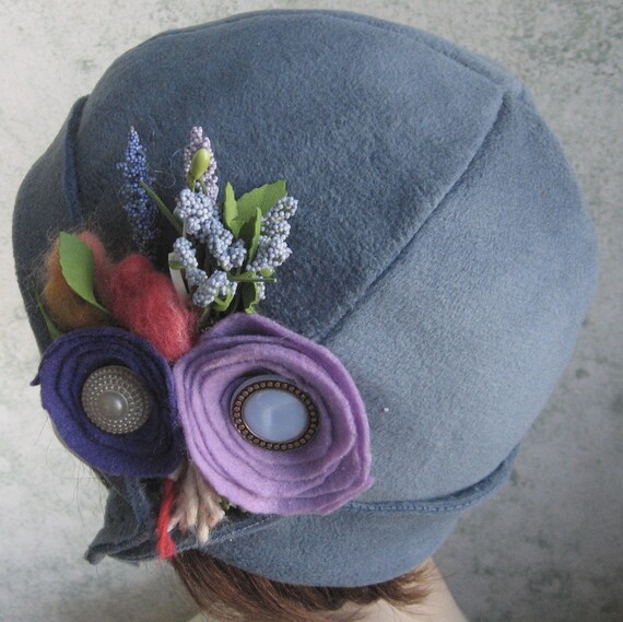 Womens Hat Pattern 1920s Flapper Style Hat With Brim And Rose