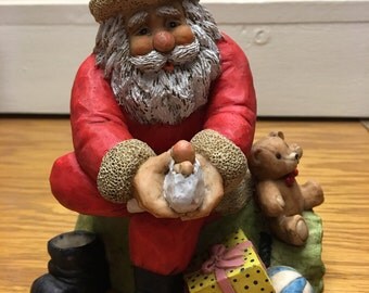 Resin santa figurine | Etsy