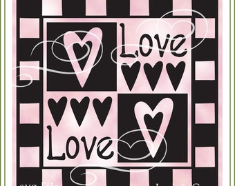 Primitive hearts svg | Etsy