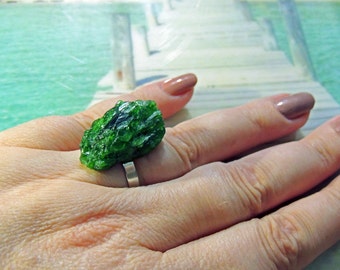 Chrome diopside ring | Etsy