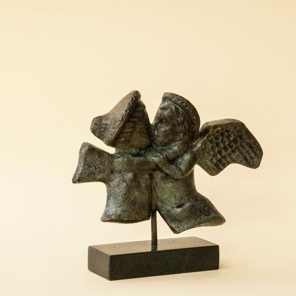 Cupid and Psyche Embrace - Eros and Soul Kissing Greek Myth