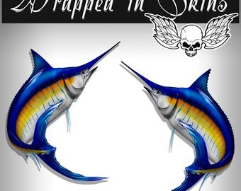 Blue marlin decal | Etsy