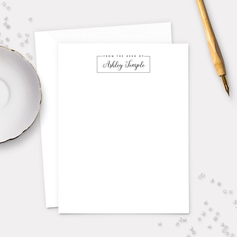 From the Desk of Note Card Set. Personalized Stationery Set.