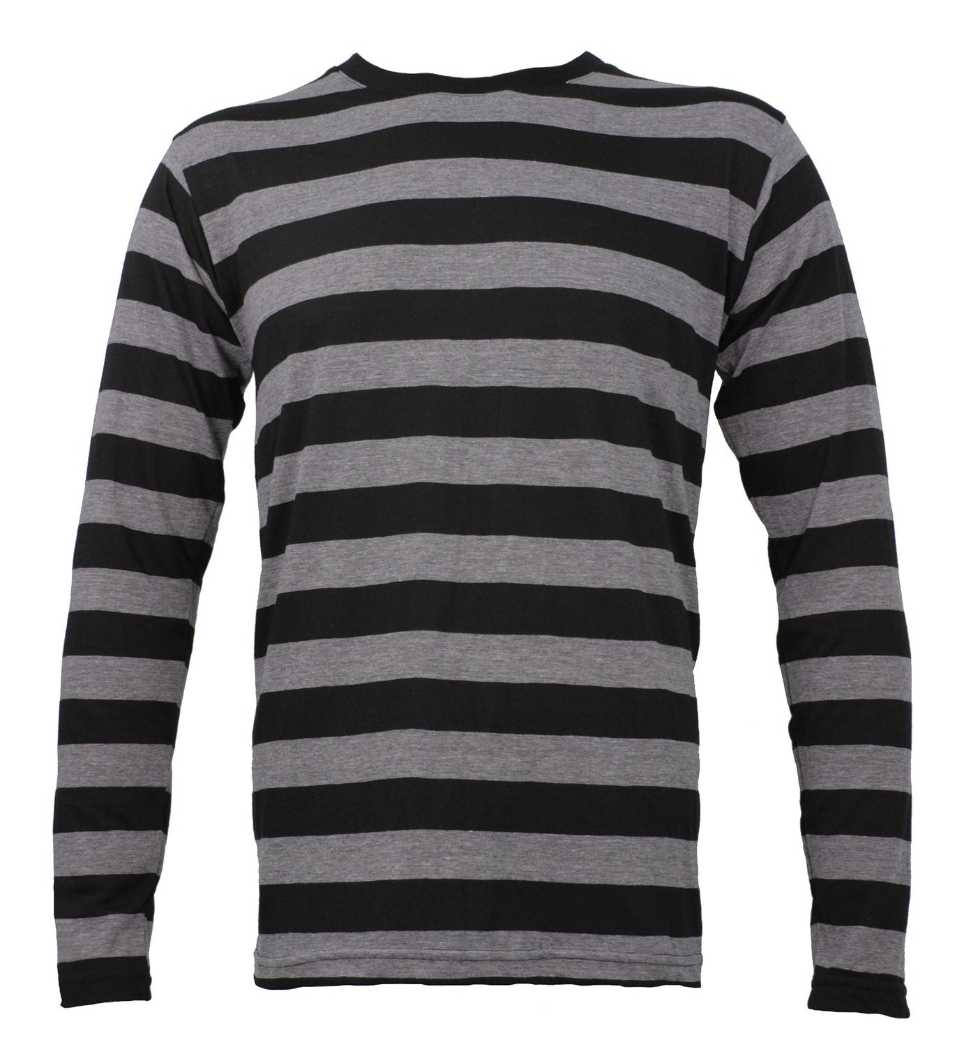 Long Sleeve Black Heather Grey Striped Shirt XXL By SkirtStar Long Sleeve Black Heather Grey Striped Shirt XXL By SkirtStar