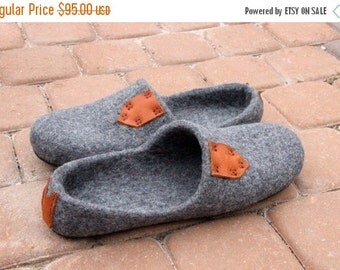 Mens felt slippers | Etsy