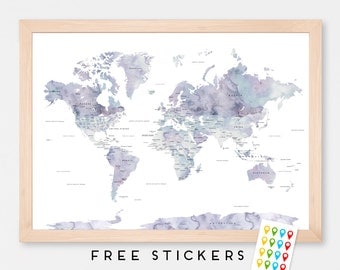 Map pin stickers | Etsy