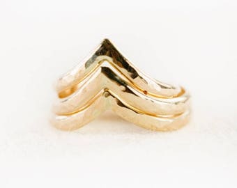 Double chevron ring | Etsy