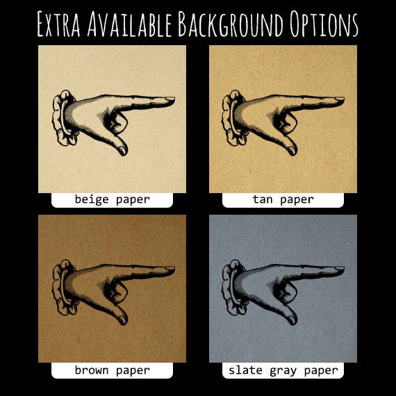 Digital Printable Finger Pointing Graphic Classic Pointing