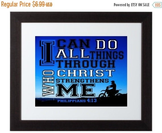 ON SALE Motorcycle Dirt Bike Scripture Art Bible by FaithHopeNHome