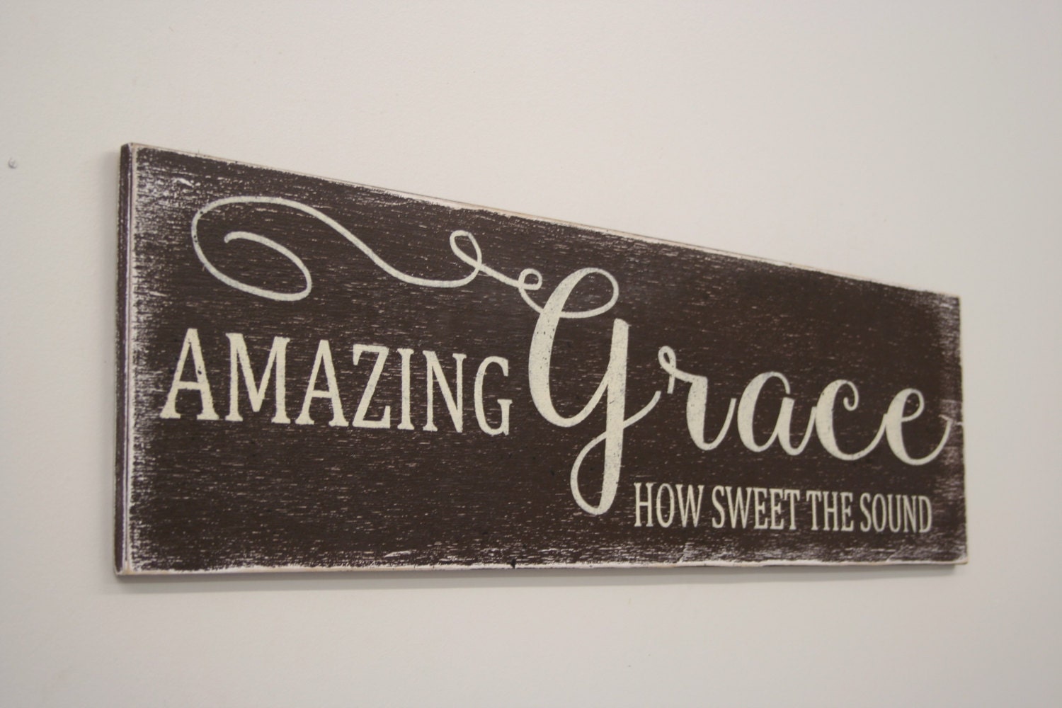 Amazing Grace Wood Sign Distressed Wood Religious Christian