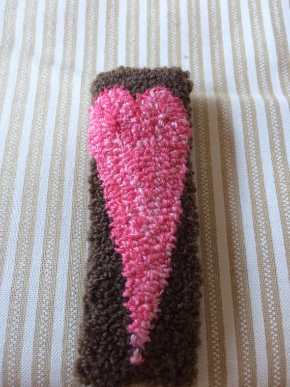 Items similar to Primitive Needlepunch Heart Pin on Etsy